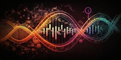 Dna Helix With Pulses And Signals On Microbiological Cell Stock Image