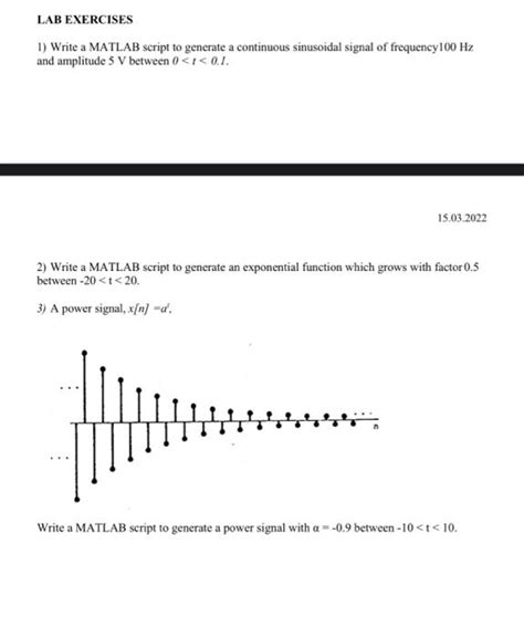 Solved Write A MATLAB Script To Generate A Continuous Chegg