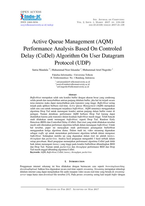 pdf active queue management aqm performance analysis based on