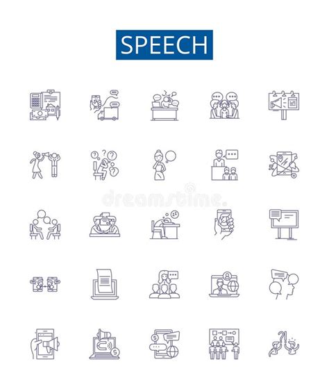 Speech Line Icons Signs Set Design Collection Of Speech Oral Address Oratory Talk Lecture