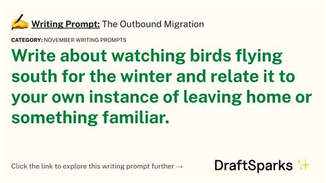 Writing Prompt The Outbound Migration • Draftsparks