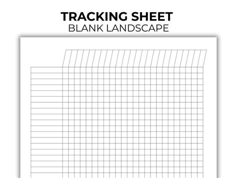 Printable Blank Tracking Spreadsheet Instant Download Pdf Habit Tracker Order Sheet To Do