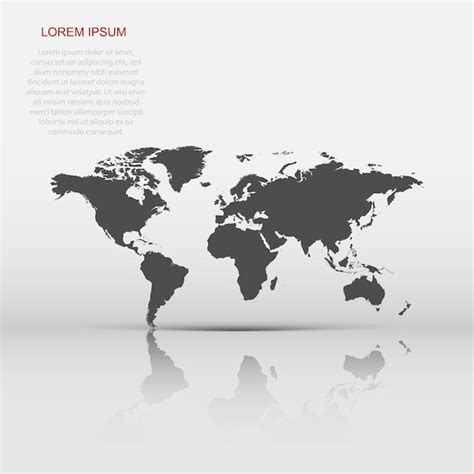 Premium Vector Blank Grey Political World Map Isolated On White