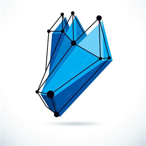 Premium Vector Abstract Geometric 3d Wireframe Object Corporate Technology Vector Illustration