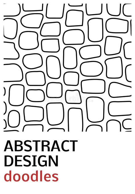 Abstract Monochrome Cover Template With Doodle Stock Vector Illustration Of Futuristic