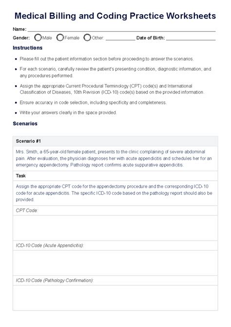 Free Printable Medical Coding Worksheets Worksheets Template Free