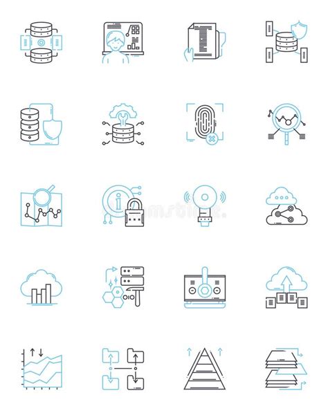 Financial Forecasting Linear Icons Set Projection Budgeting Trending Analysis Planning