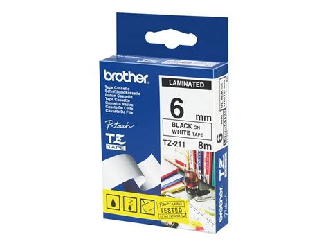 Brother Tz Brother Black On White Gloss Laminated Tape Mm Label Making Tape Tz Octo Com