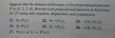 Solved Suppose That The Domain Of Discourse Of The