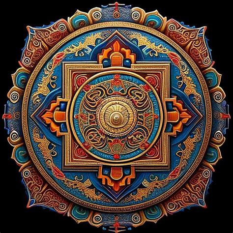 premium photo a close up of a colorful circular object on a black