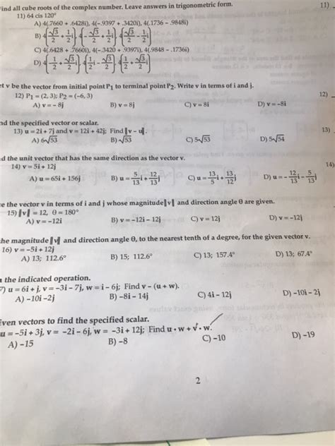 Solved Ind All Cube Roots Of The Complex Number Leave Chegg Com