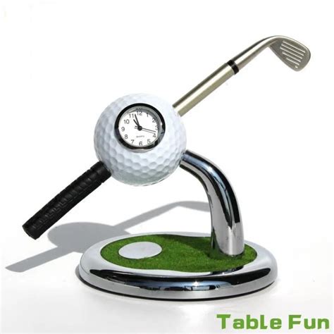 독특한 골프 동상 모델 동상 Brassie 골프 Brassie 펜 홀더 사무실 장식품 장식 골프 시계clock Modelclock Ornamentclock Pen