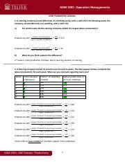 Analyzing Labor And Multi Factor Productivity In Operation Course Hero