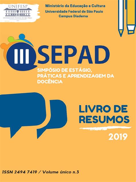 pecma unifesp livro de resumos do iii sepad 2019 pdf aprendizado alfabetização