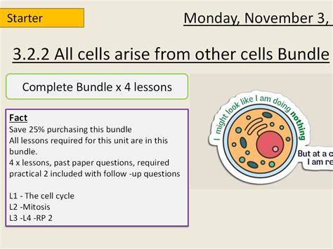 Aqa A Level New Specification 3 2 2 All Cells Arise From Other Cells