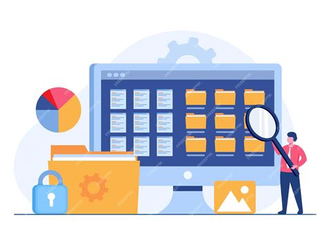 Premium Vector File Management Administration Data Filing Concept Folder Gallery Records