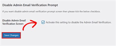 how to disable wordpress admin email verification notice