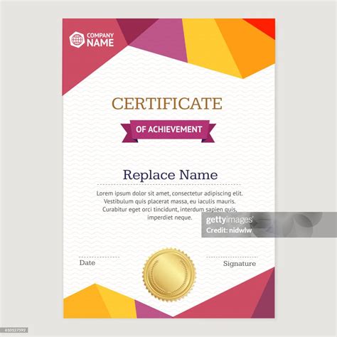 Certificate Vertical Template Vector High Res Vector Graphic Getty Images