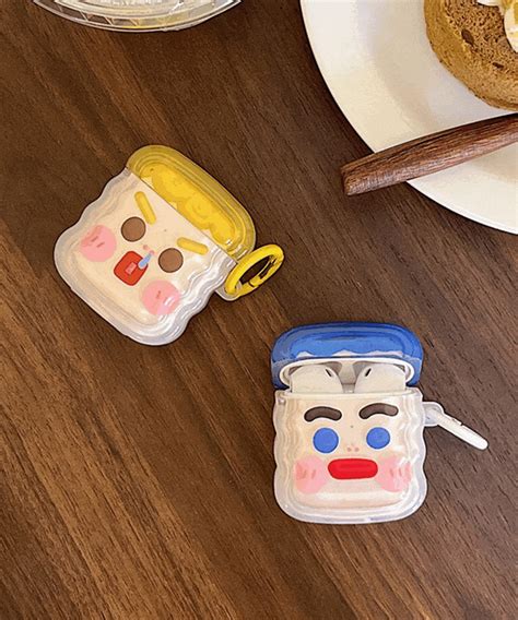 에어팟 커플 얼굴 염색 머리 커플템 투명 키링 젤리 실리콘 유니크 키치 힙 하이틴 귀여운 심플 특이한 우정 친구 선물 이어폰 애플 케이스 에어팟케이스 1세대 2세대 프로 3