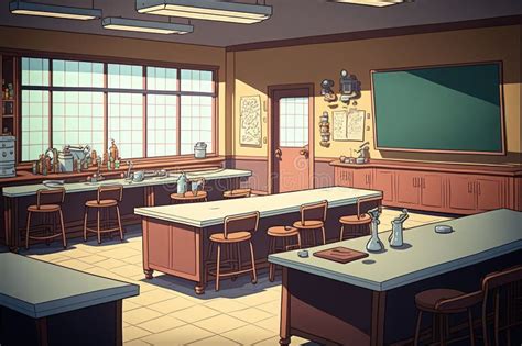 An Empty High School Science Lab Classroom Stock Illustration Illustration Of Learning