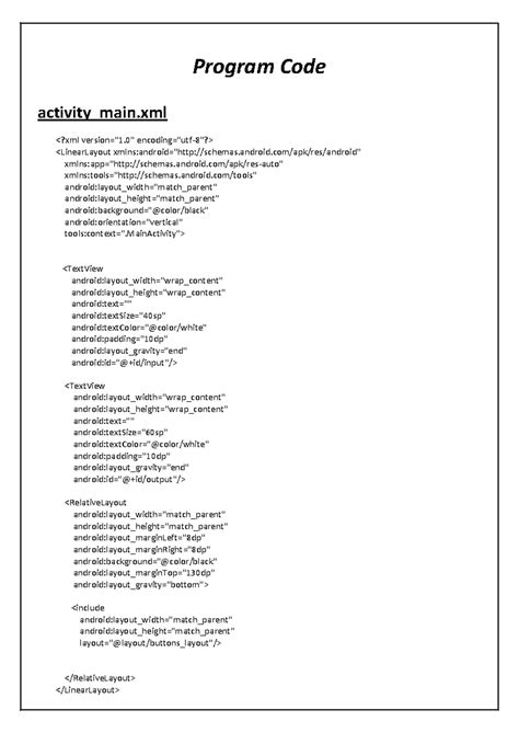 Program Code Program Code Activitymain