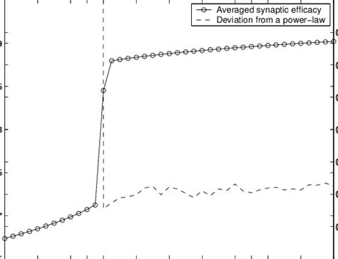 Average Synaptic Efficacy For The Parameter α Varied From 053 To 055