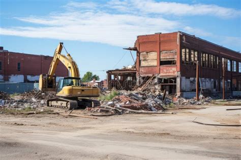 Old Factory Site Being Torn Down For New Construction Construction