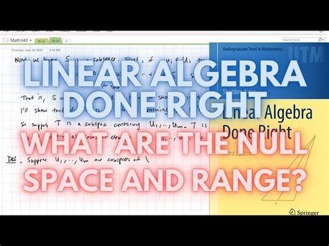 Understanding Null Spaces And Ranges In Linear Algebra Galaxyai