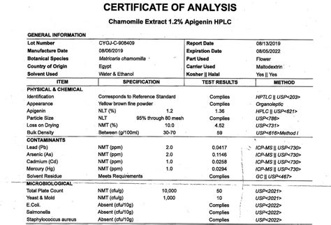 Chamomile Extract 1 2