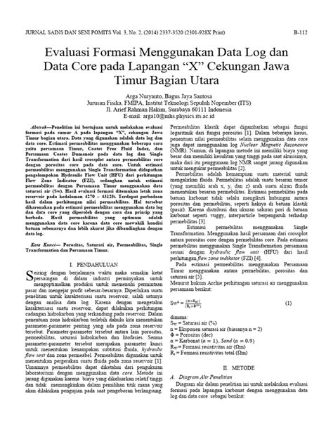 ID Evaluasi Formasi Menggunakan Data Log Dan Data Core Pada Lapangan X ...
