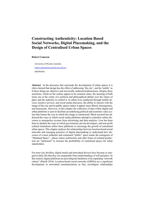 Pdf Constructing Authenticity Location Based Social Networks