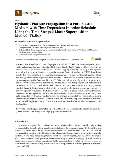 Pdf Hydraulic Fracture Propagation In A Poro Elastic Medium With Time