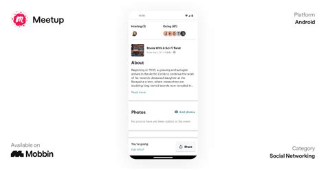 Meetup Android Event Details Mobbin