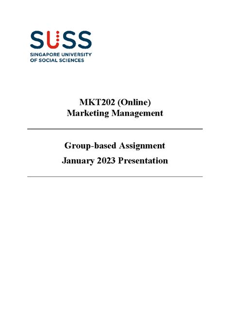 Mkt202 Jan23 Group Based Assignment Gba Mkt202 Online Marketing