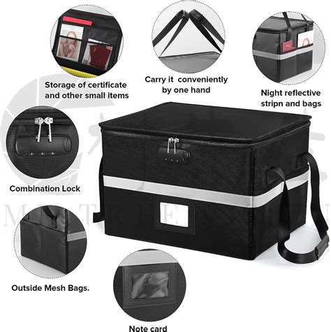 Buy MEISOJQ File Box Fireproof File Organizer Box With Lock Fireproof Document Box Collapsible