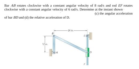 solved bar ab rotates clockwise with a constant angular