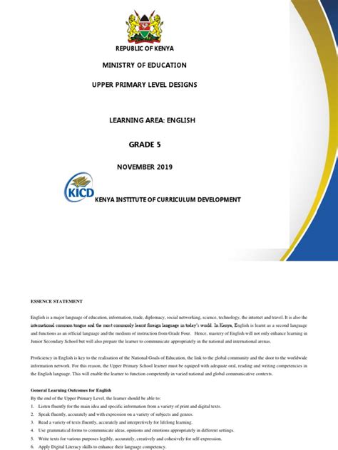 Grade 5 Curriculum Designs English Pdf Learning Reading