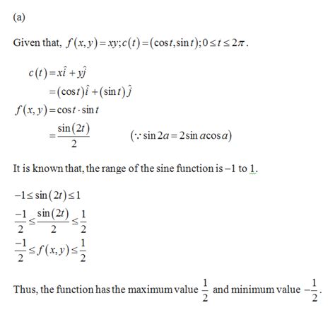 Answered: Find the maximum and minimum values… | bartleby