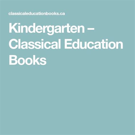 Classical Kindergarten At Bernard Baril Blog