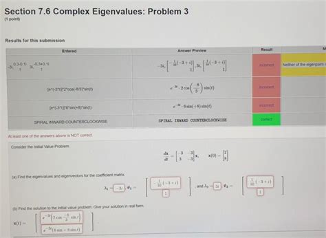 Solved Section 76 Complex Eigenvalues Problem 3 1 Point