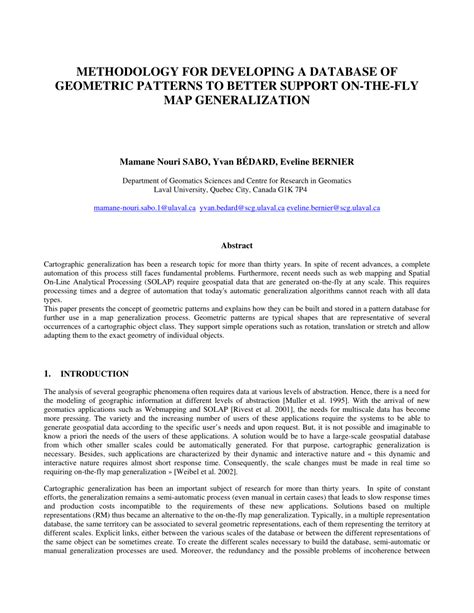 Pdf Methodology For Developing A Database Of Geometric Patterns To Better Support On The Fly