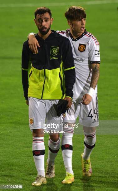 Bruno Fernandes And Alejandro Garnacho Ferreyra Of Manchester United