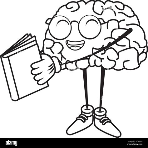 Cute Brain Reading Cartoon Stock Vector Image And Art Alamy