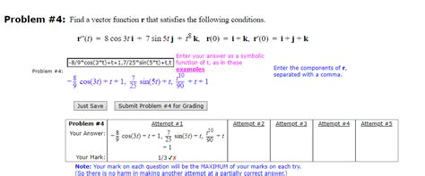 Solved Problem 4 Find A Vector Function R ﻿that Satisfies