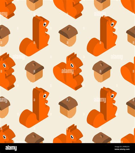 Squirrel Pattern Seamless Bun Tree Dwelling Rodent With A Bushy Tail