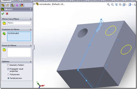 Mirror Entities In Solidworks Solidworks Tutorials