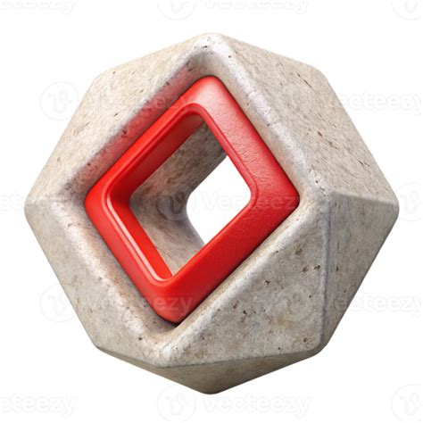 Dramatic Vintage Geometric Shape Algorithm With Red Outline Cutout