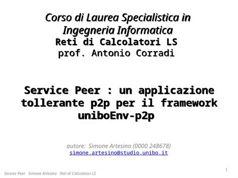 Ppt Corso Di Laurea Specialistica In Ingegneria Informatica Reti Di Calcolatori Ls Prof