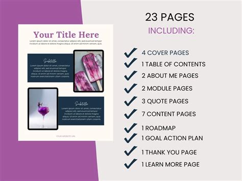 Editable Purple Workbook Template Beautiful Customizable Lead Magnet Template Ebook Template