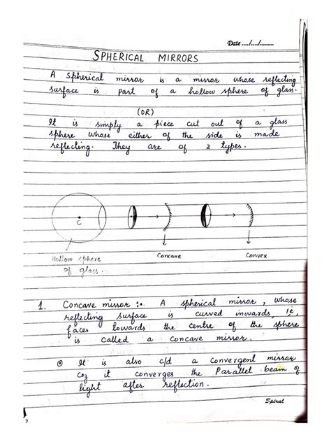 Light Spherical Mirrors Pdf
